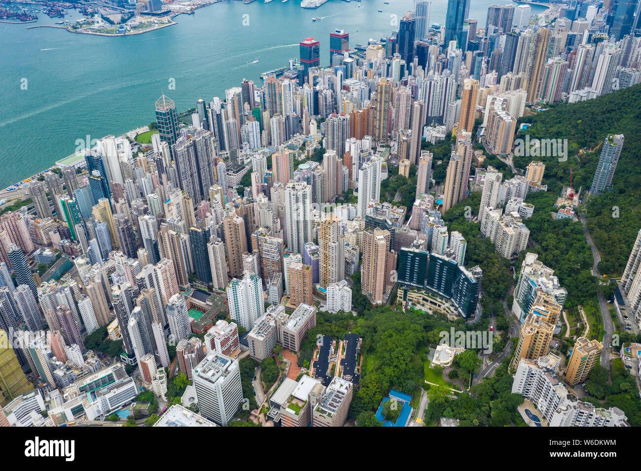Aerial view of high-rise buildings in Hong Kong Stock Photo - Alamy