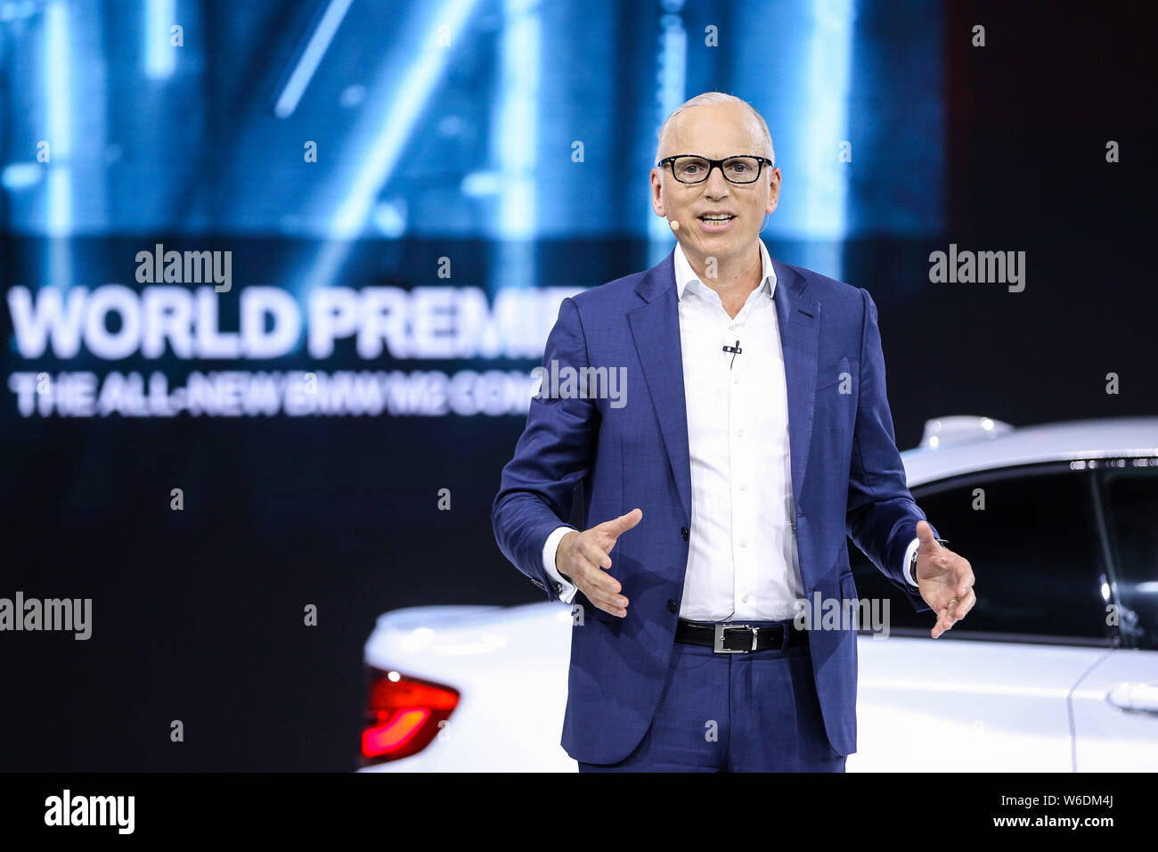A member of the Board of Management of BMW AG, speaks next to the All ...