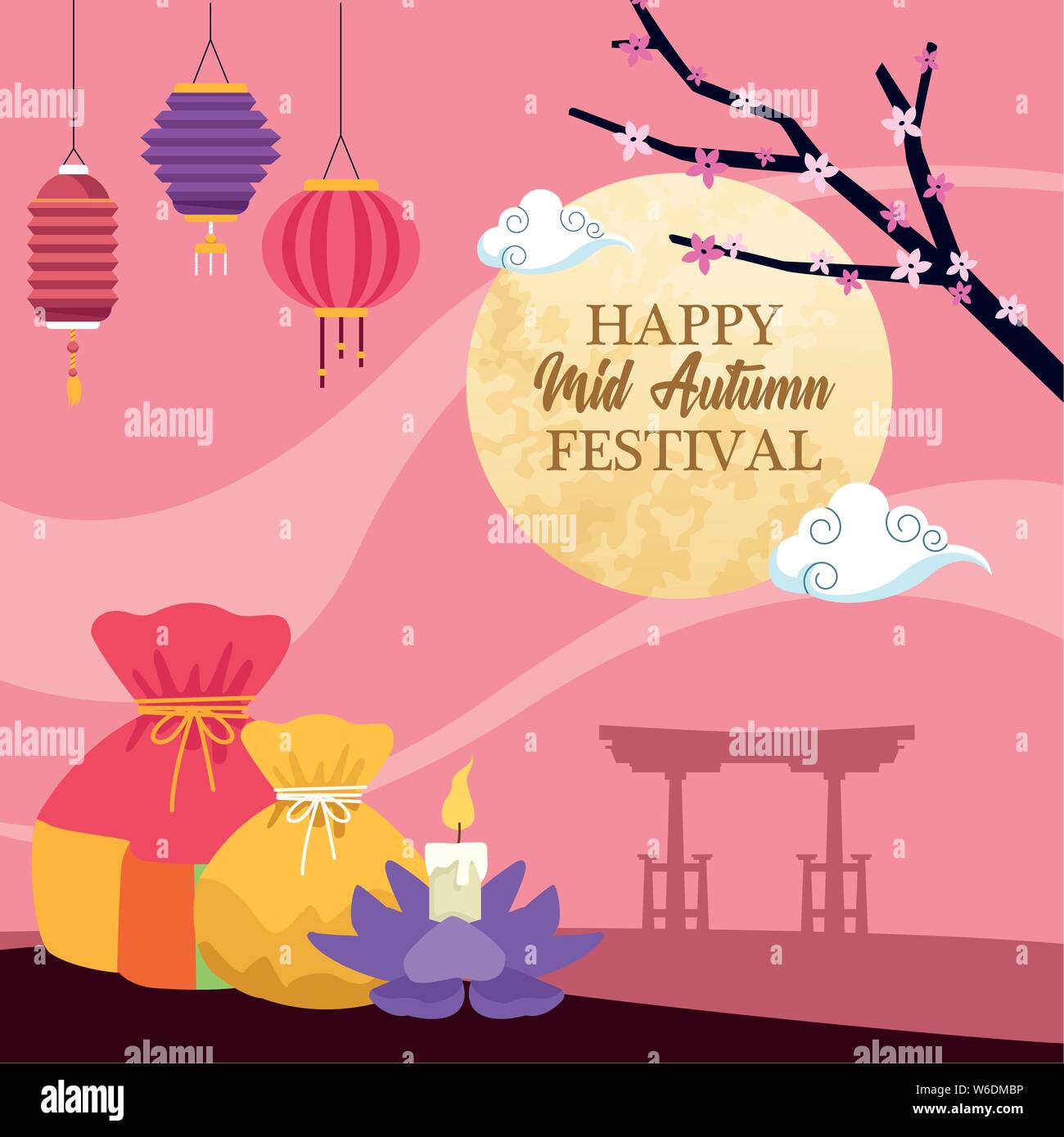 mid autumn chinese festival cartoon Stock Vector Image & Art - Alamy