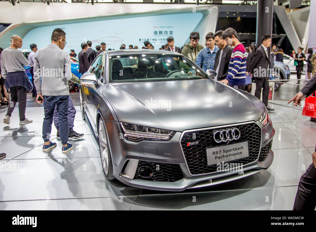 --FILE--Visitors look at an Audi RS7 Sportback Performance during the ...