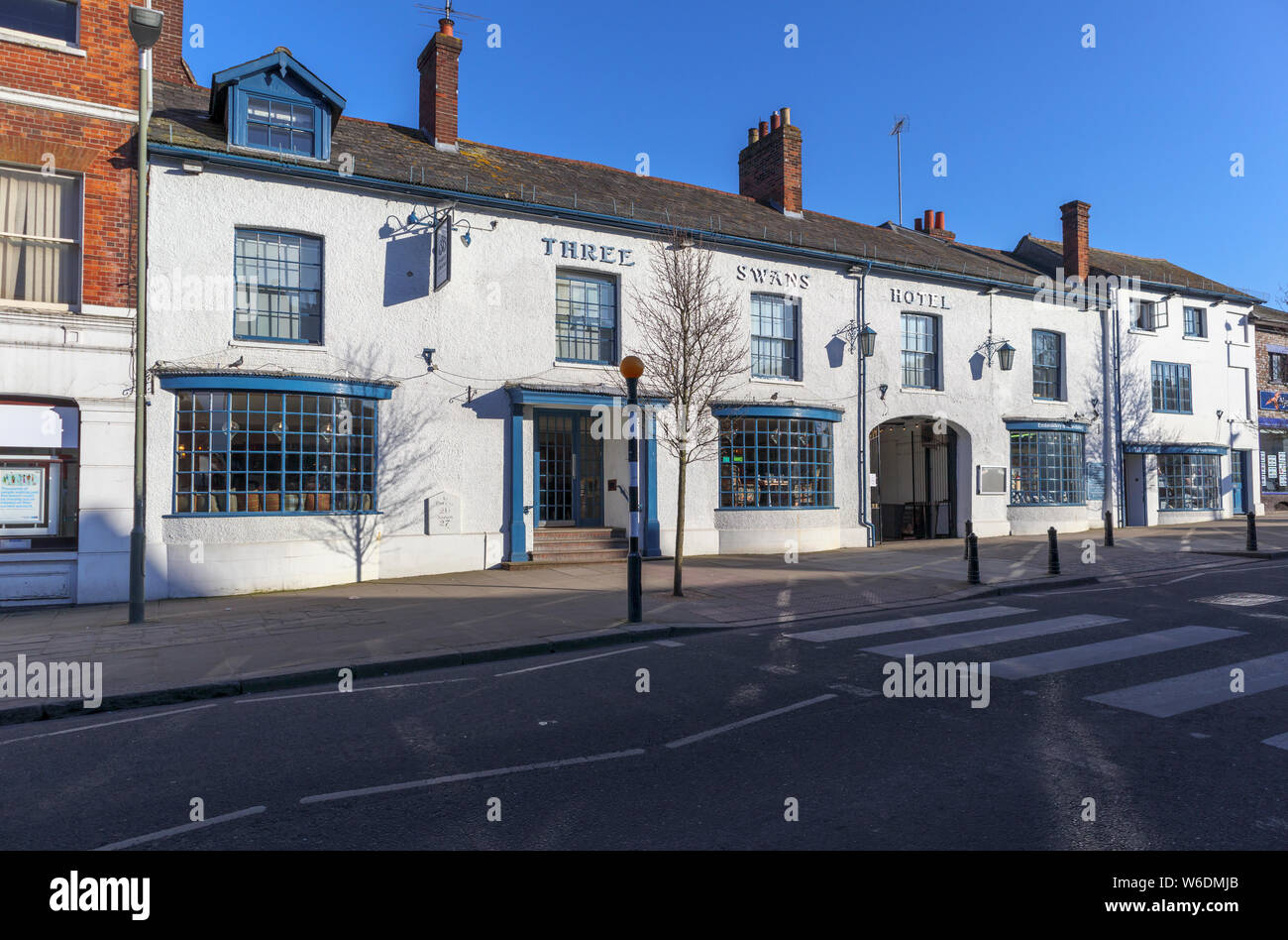 Three Swans Hotel in High Street, a Georgian fronted former coaching ...