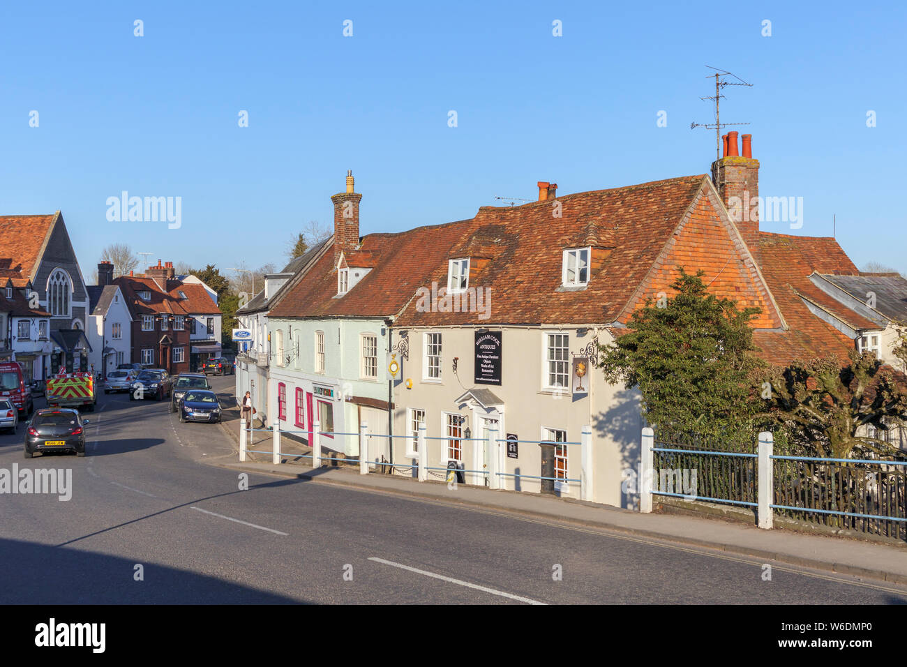 HungerfordHigh Steet with antiques shop, a historic market town in ...