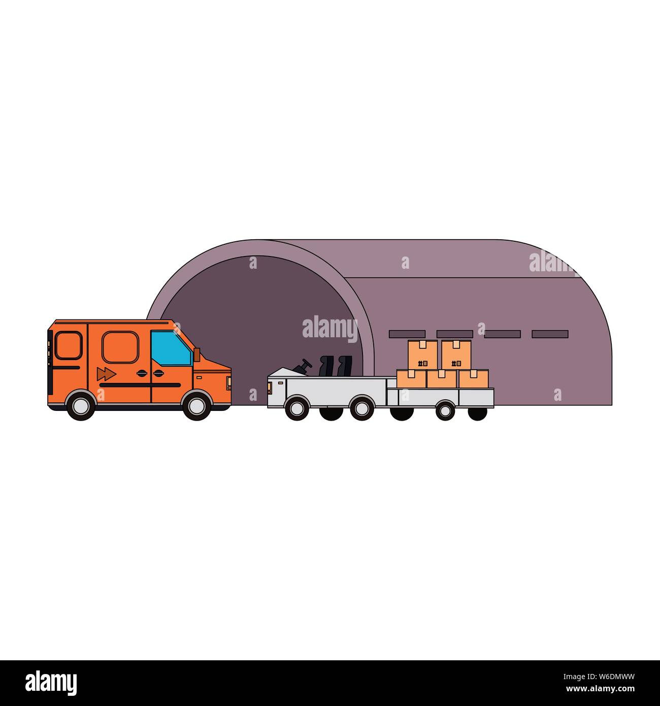shipping logistic delivery cargo cartoon Stock Vector Image & Art - Alamy