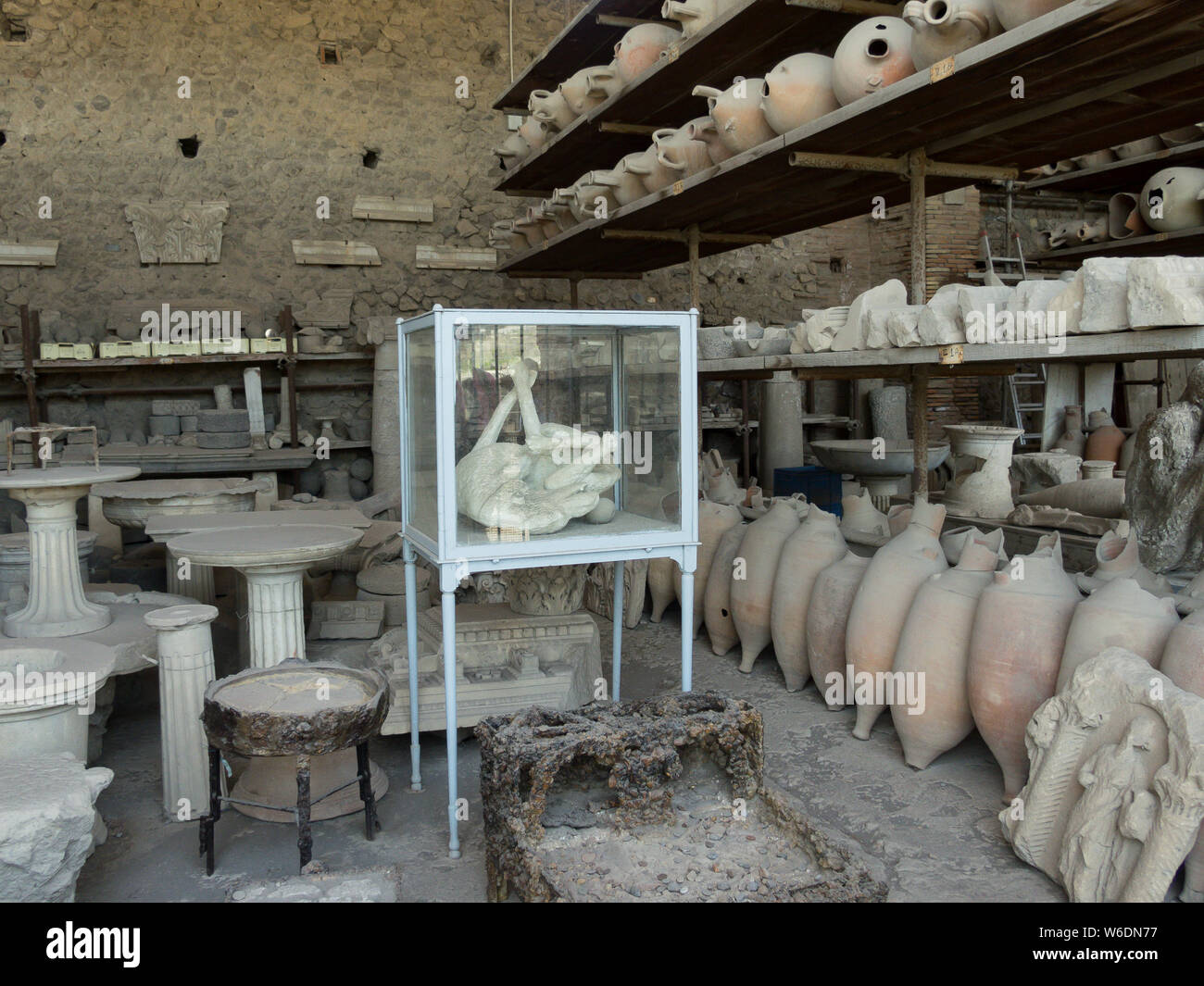 museum of Pompeii showing the disaster of the eruption of mount ...