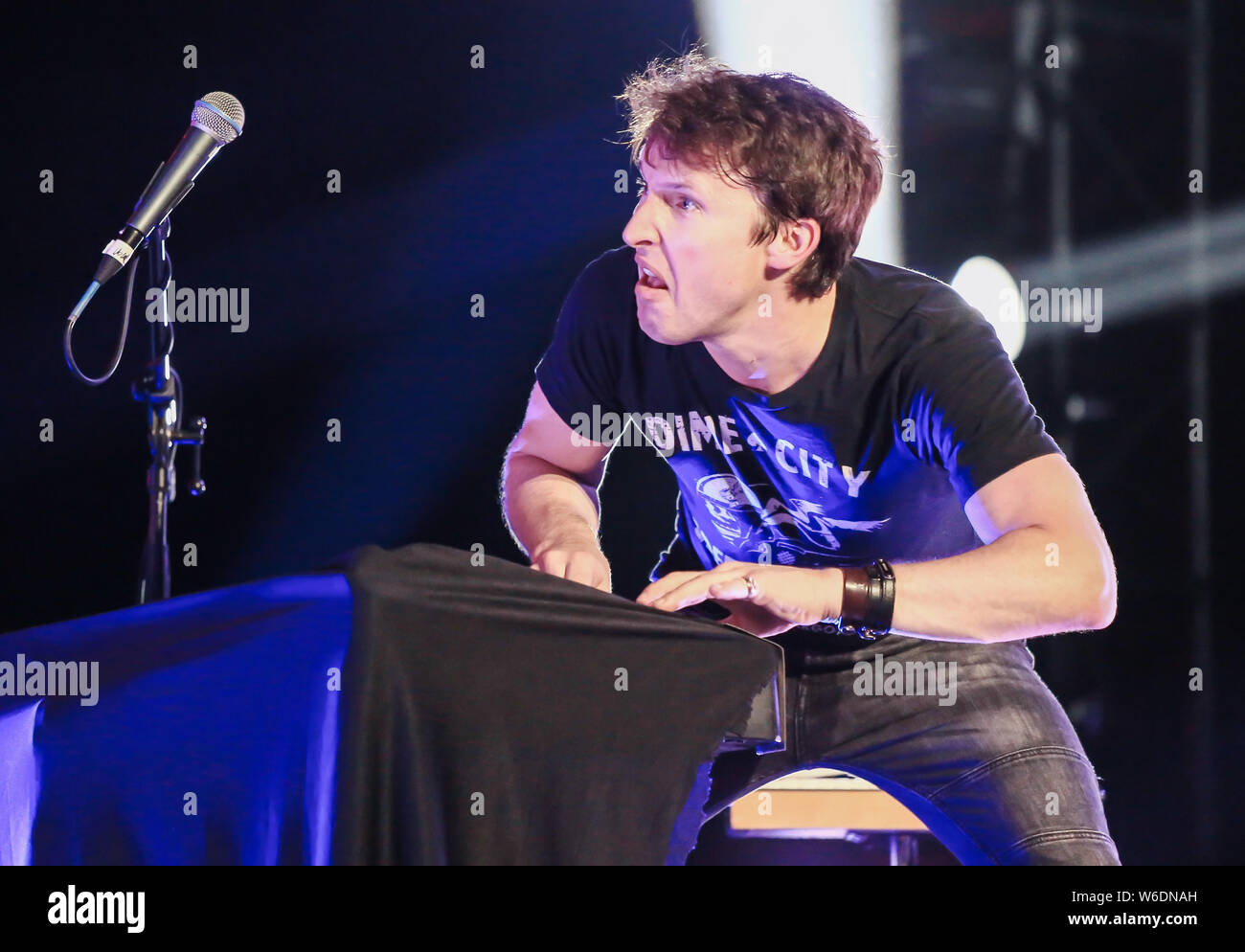 English singer James Blunt performs during his concert in Shanghai ...