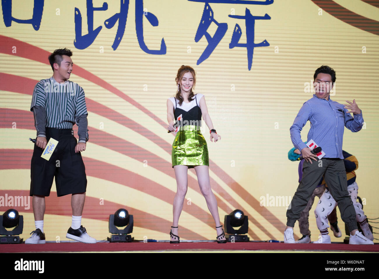 (From left) Chinese actor Ryan Zheng Kai, Hong Kong actress Angelababy ...