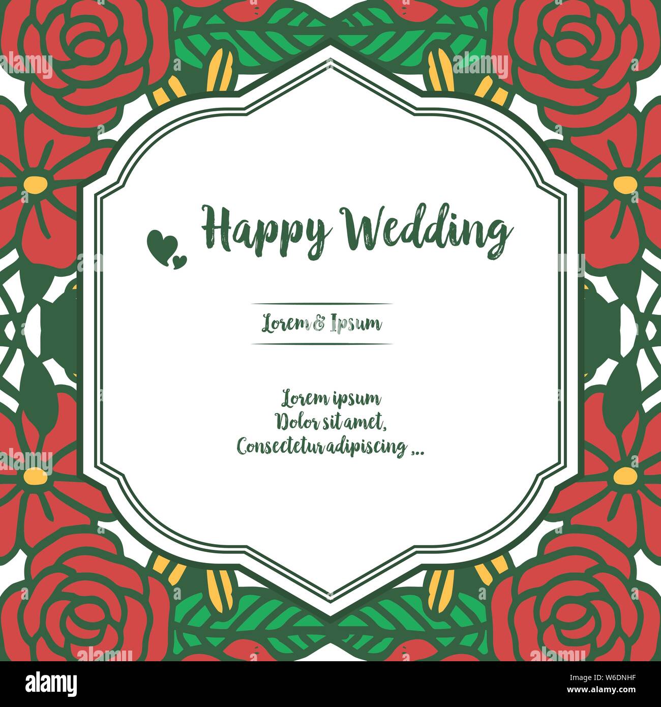 Cute border flower frame, style abstract, decoration of card happy ...