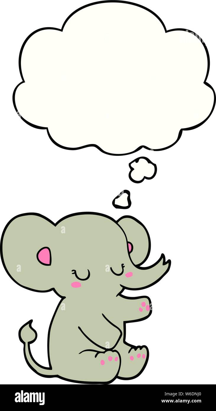 cartoon elephant with thought bubble Stock Vector Image & Art - Alamy