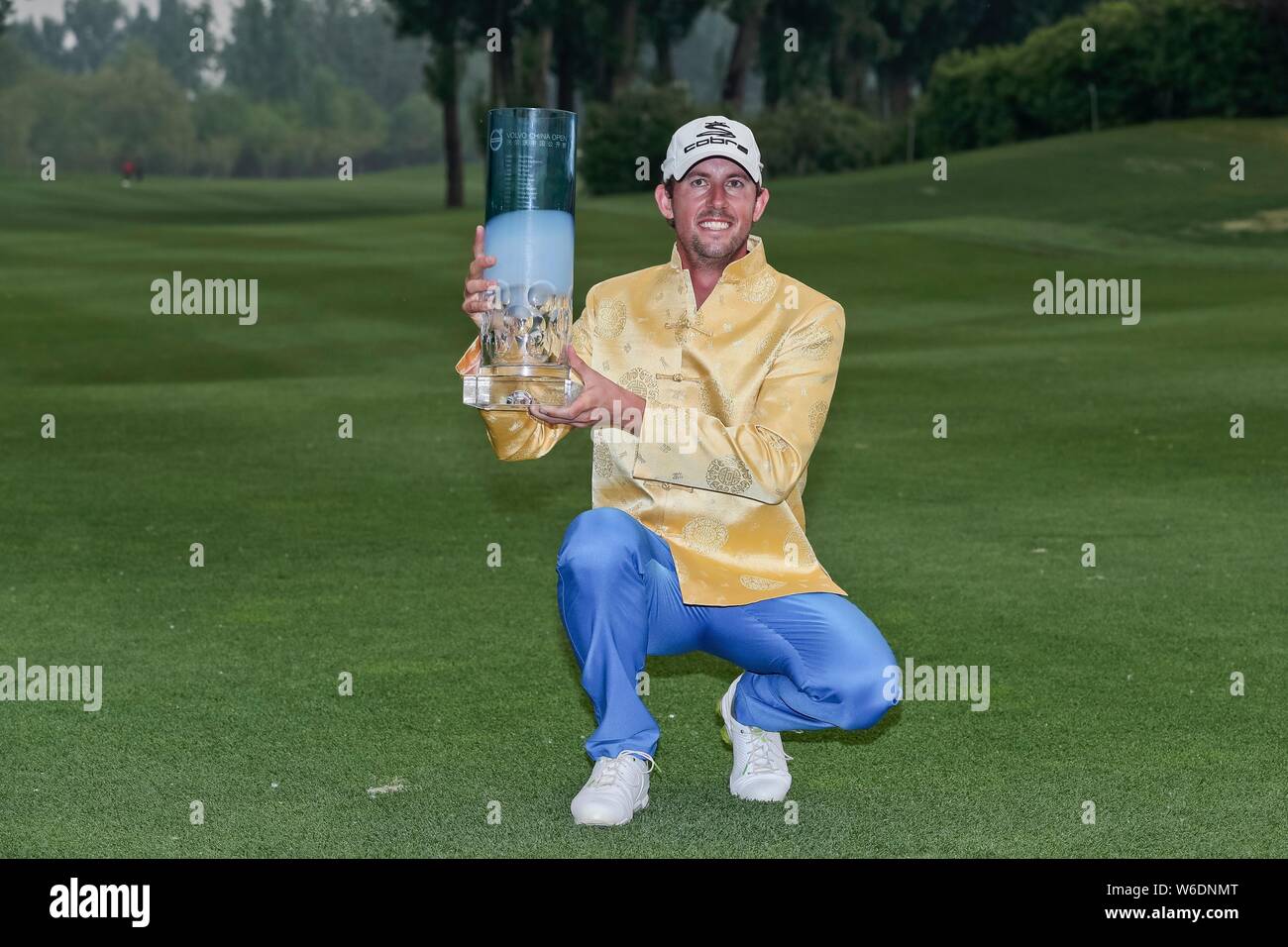 Alexander Bjork of Sweden poses with his trophy during the award ...