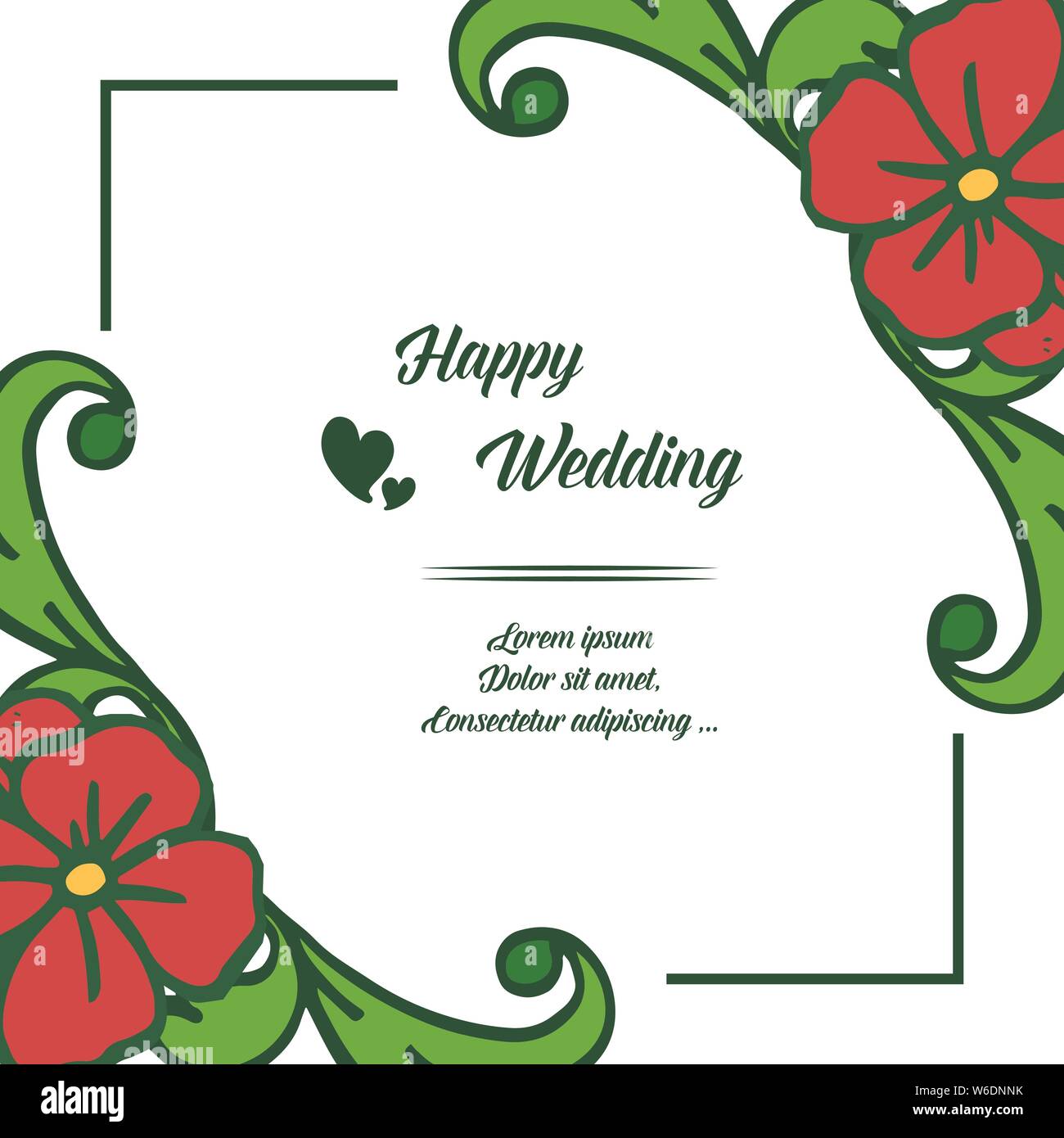 Cute border flower frame, style abstract, decoration of card happy ...