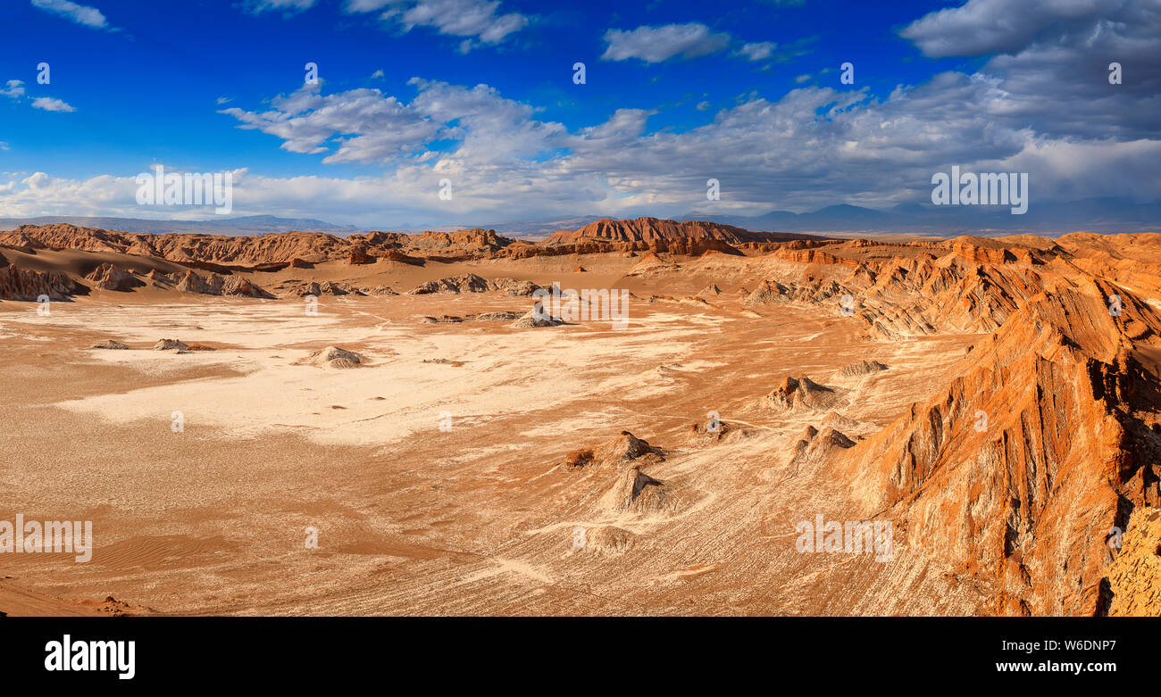 Panoramic view on Valle de la Luna. Atacama desert. Chile. South ...