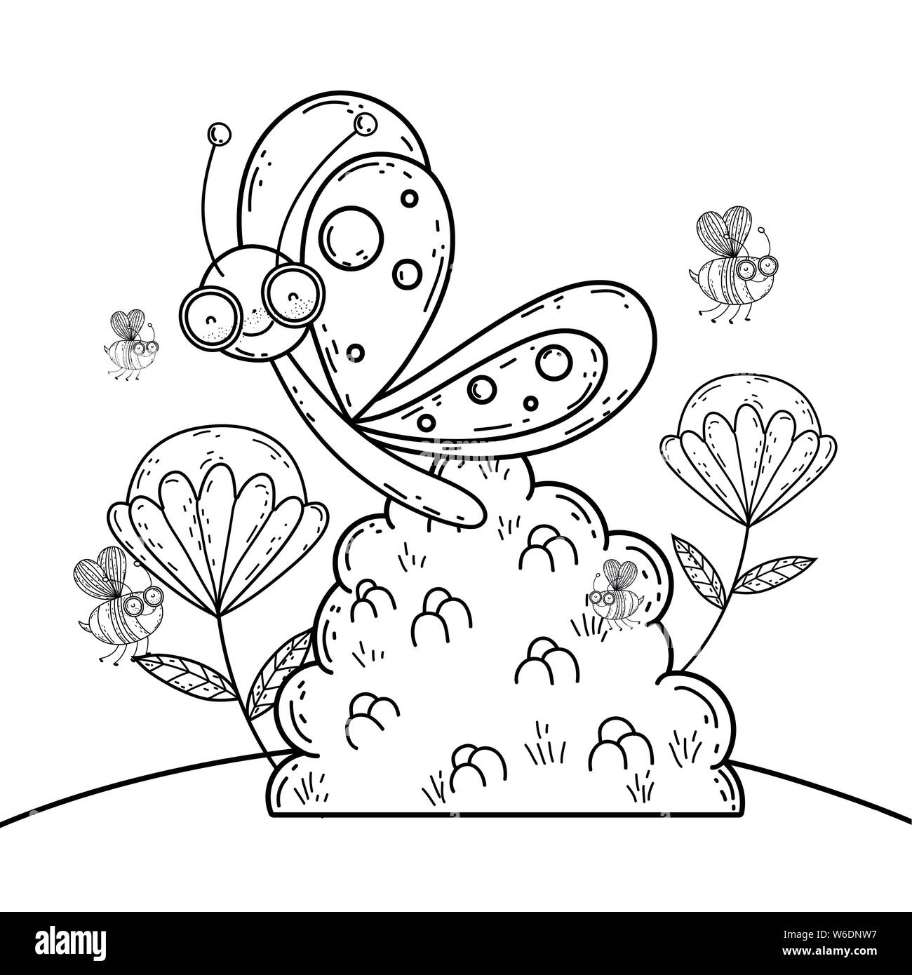 Butterfly draw cartoon design, insect animal wings nature summer beauty ...