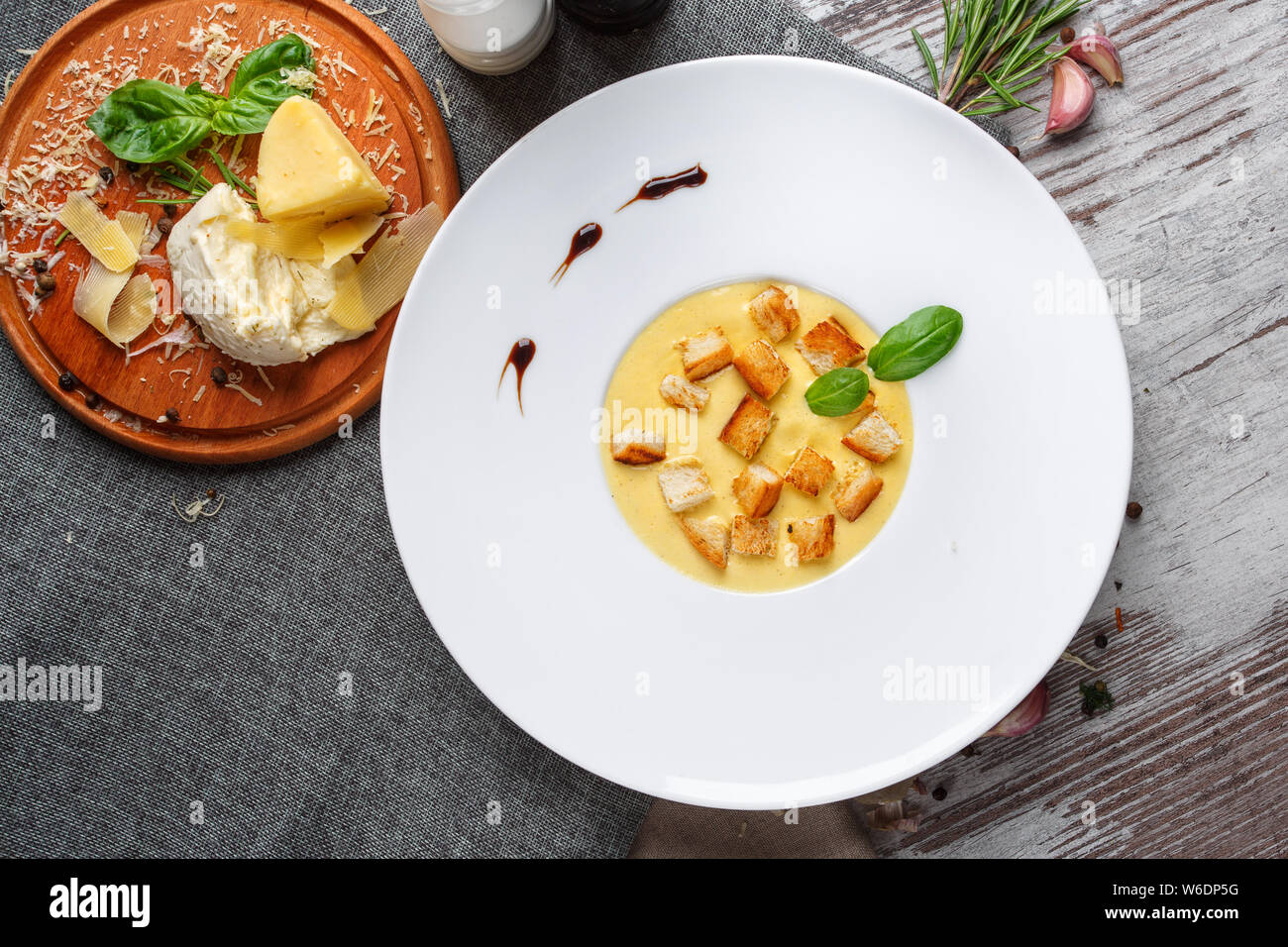 Delicious dishes on the table in the restaurant Stock Photo - Alamy