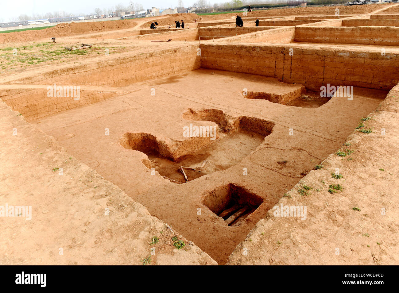 --FILE--View of the excavation site of an emperor's mausoleum from the ...