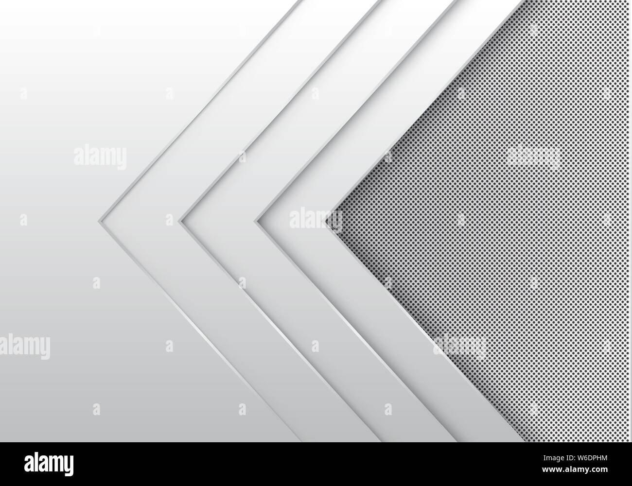 Abstract White Arrow Layer Direction Overlap With Circle Mesh Pattern Blank Space Design Modern 
