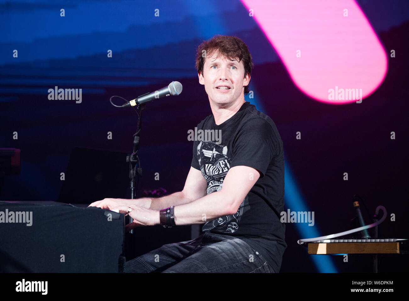 English singer James Blunt performs during his concert in Guangzhou ...