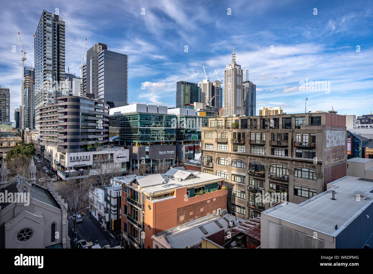 Melbourne, Australia - City view around the Melbourne Central area ...