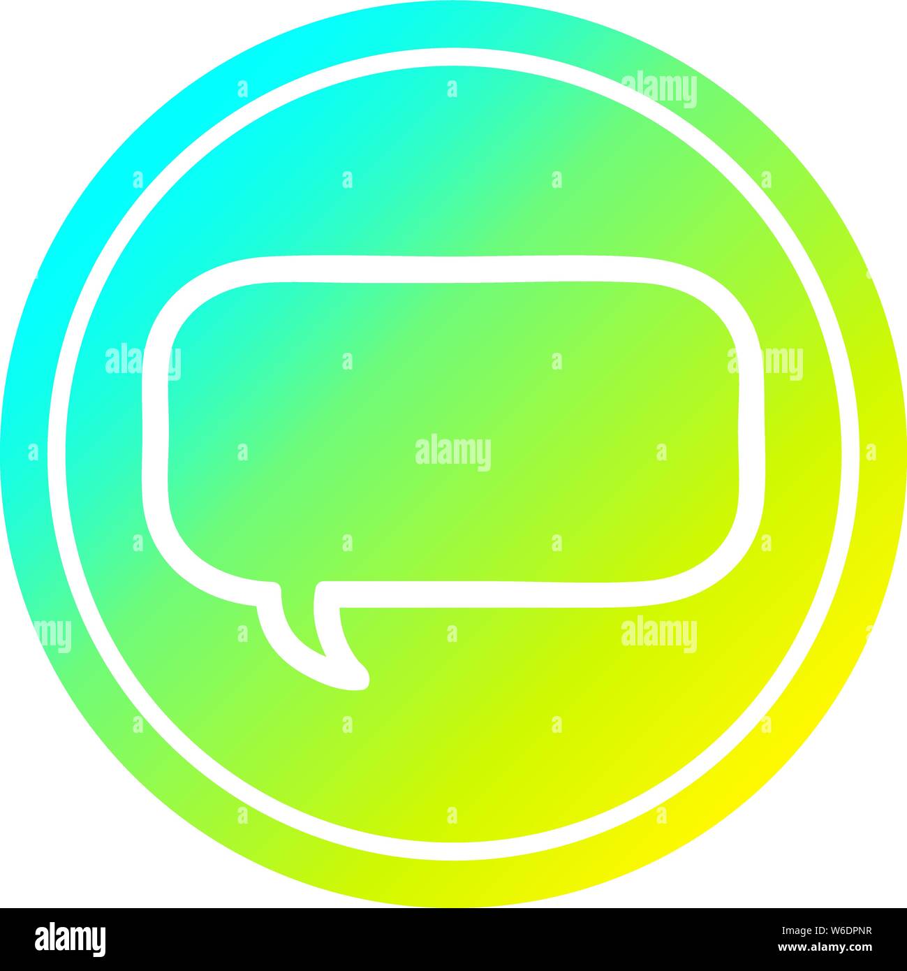 speech bubble circular icon with cool gradient finish Stock Vector ...
