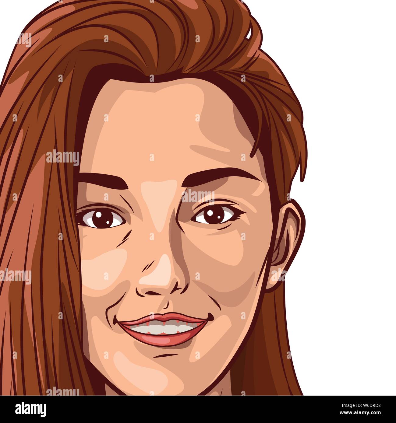 Pop art beautiful woman face smiling Stock Vector Image & Art - Alamy