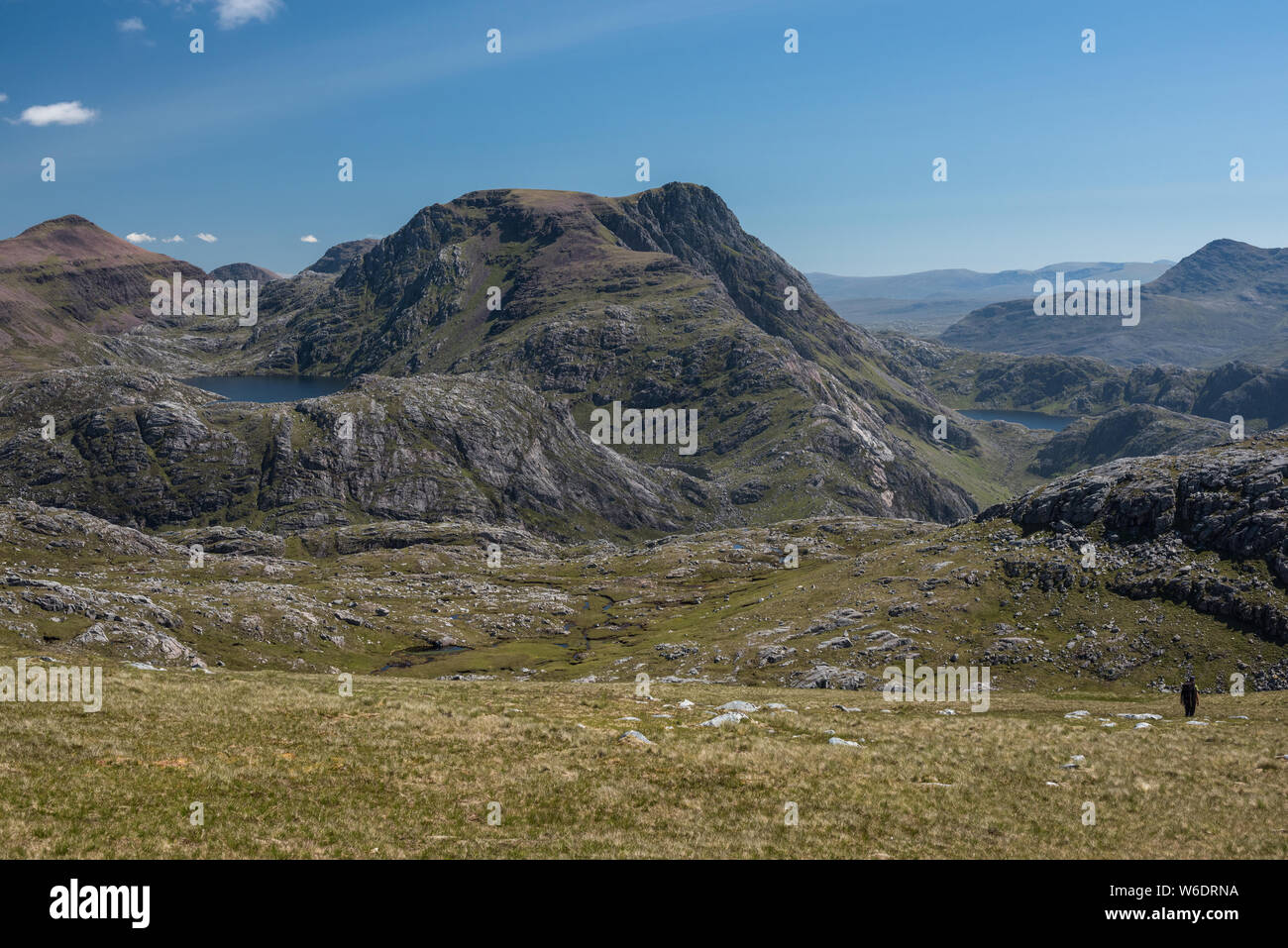 A' Mhaidhdean with Fuar Loch Mor and Gorm Loch Mor from the slopes of ...