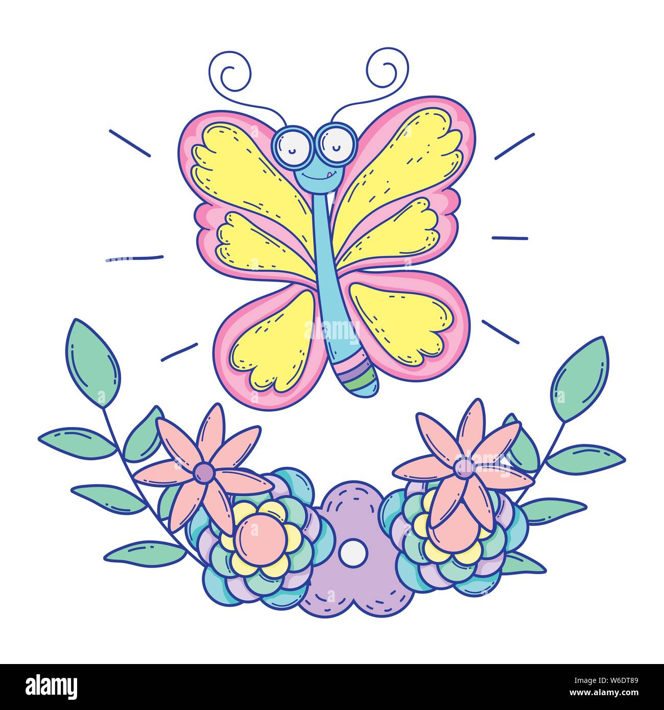 Butterfly draw cartoon design, insect animal wings nature summer beauty ...