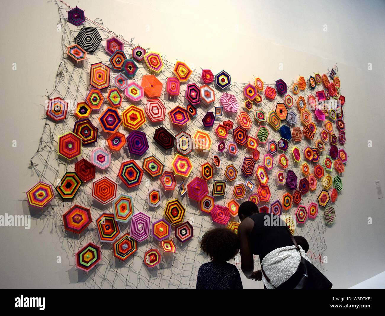 View of an artwork from Akay Koo¯oila Women's Art Centre on display ...