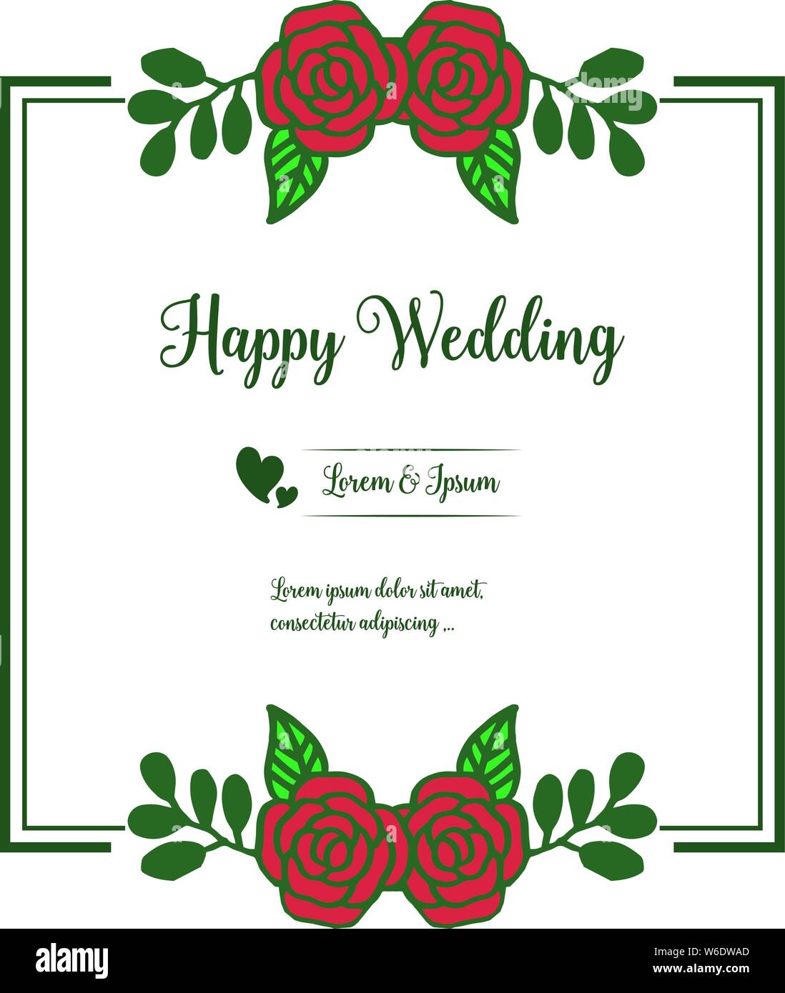 Cute border flower frame, style abstract, decoration of card happy ...