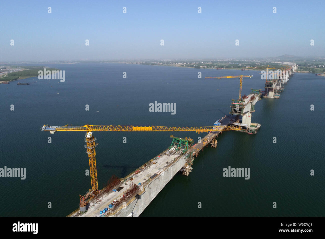 View of the construction site of Cuijiaying Hanjiang River Bridge of ...
