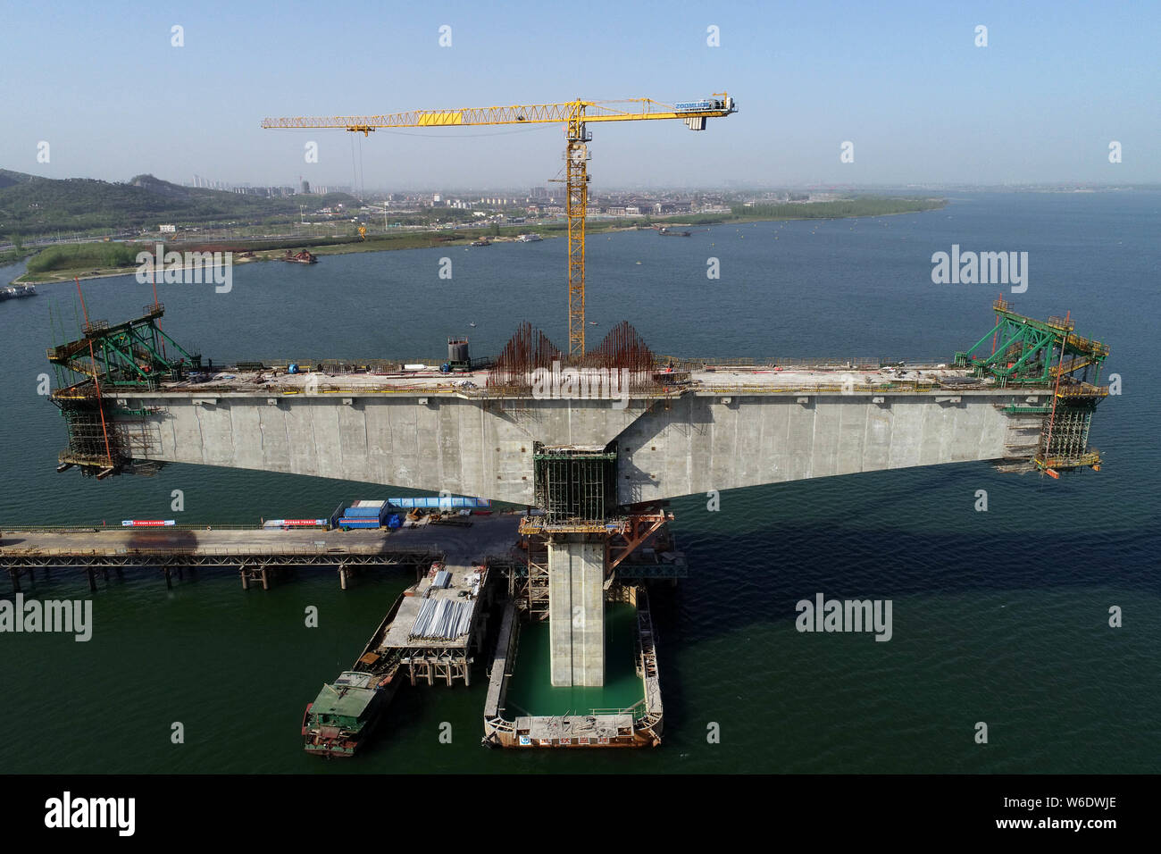 View of the construction site of Cuijiaying Hanjiang River Bridge of ...