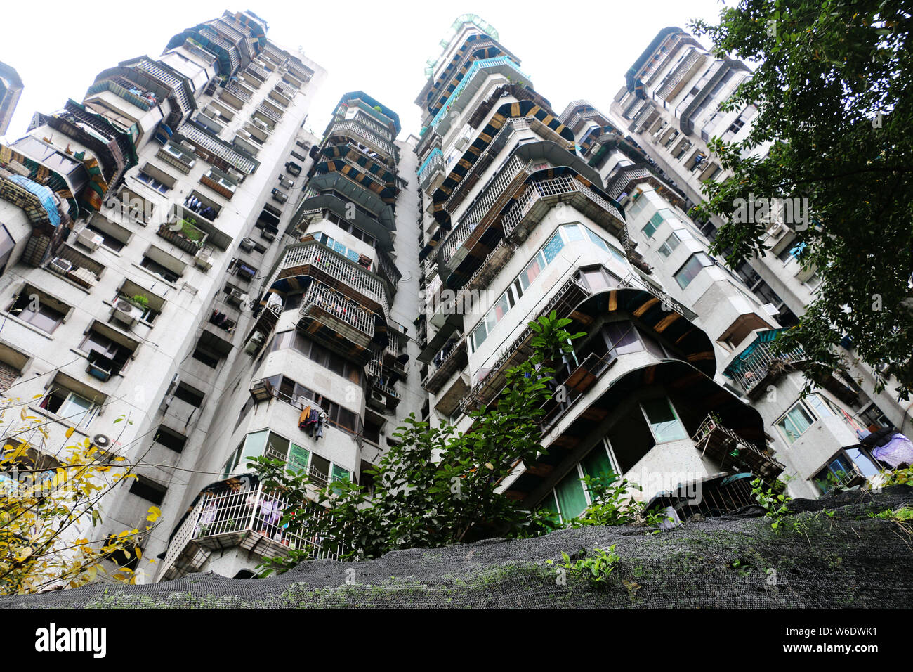 A view of one of the six interconnected 24-floor high-rise residential ...