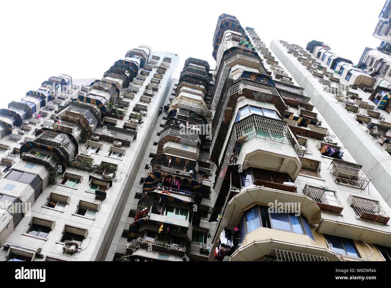 A view of one of the six interconnected 24-floor high-rise residential ...
