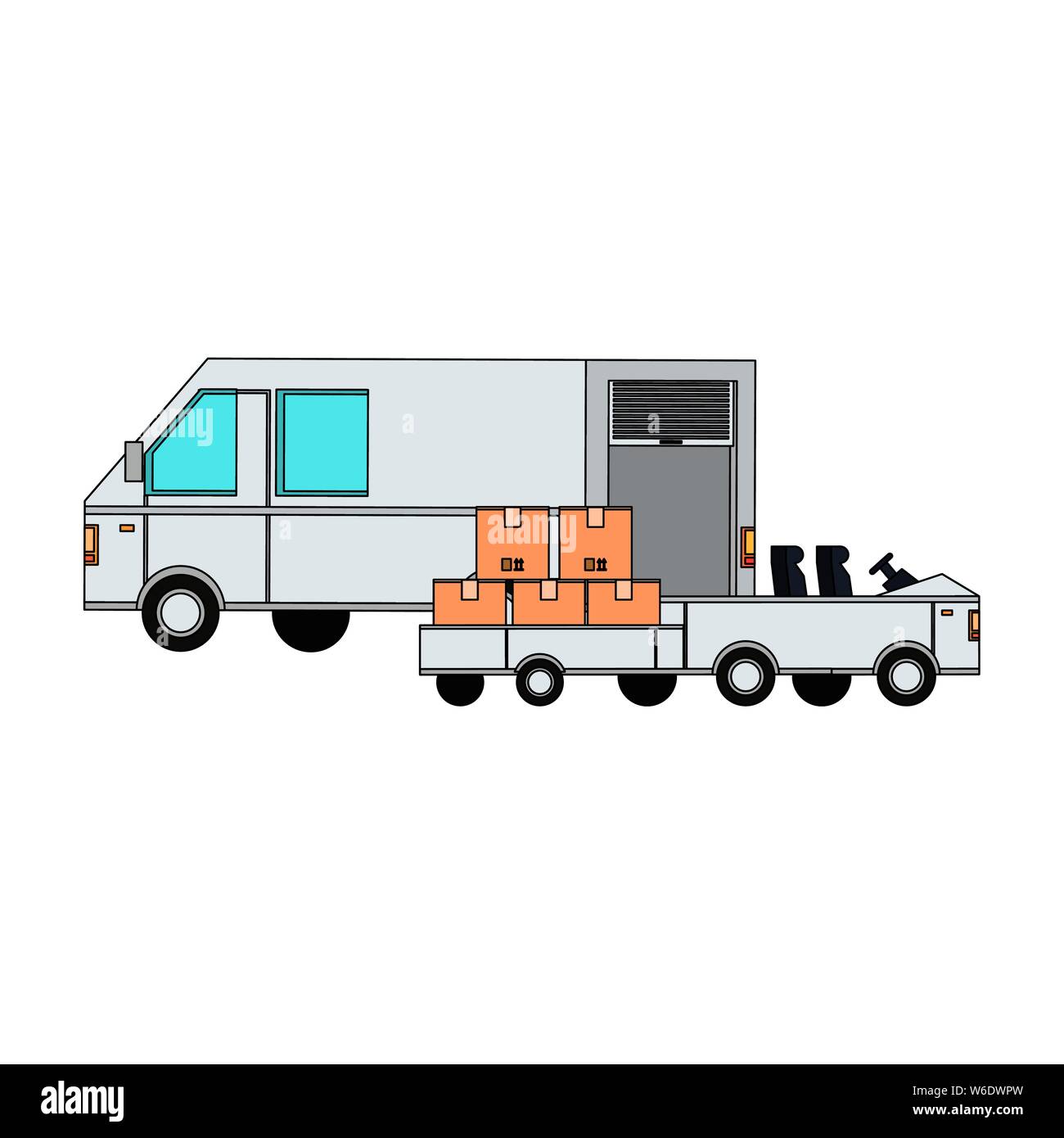 shipping logistic delivery cargo cartoon Stock Vector Image & Art - Alamy
