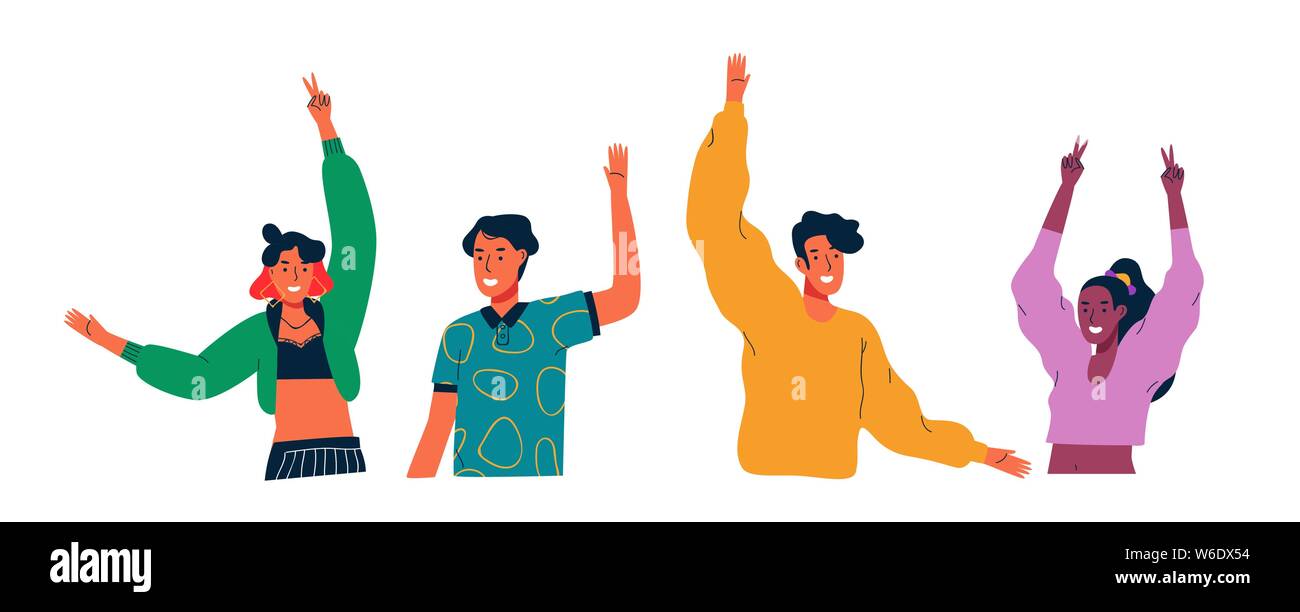 Cartoon woman raised arms hi-res stock photography and images - Alamy