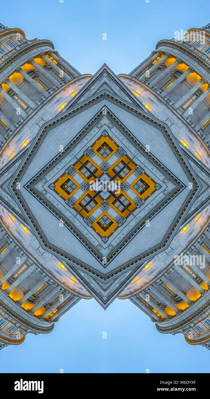 Vertical frame Facade of the capital building made into square Stock ...