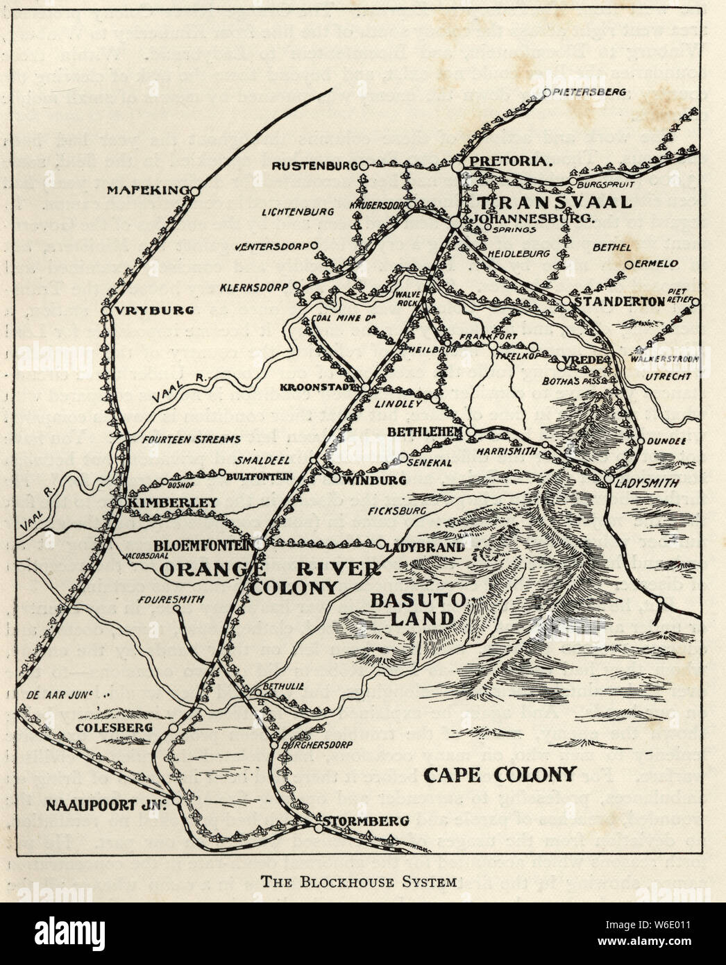Map of Blockhouse system during the Second Boer War, (Anglo boer war ... Map of Blockhouse system during the Second Boer War, (Anglo boer war ...