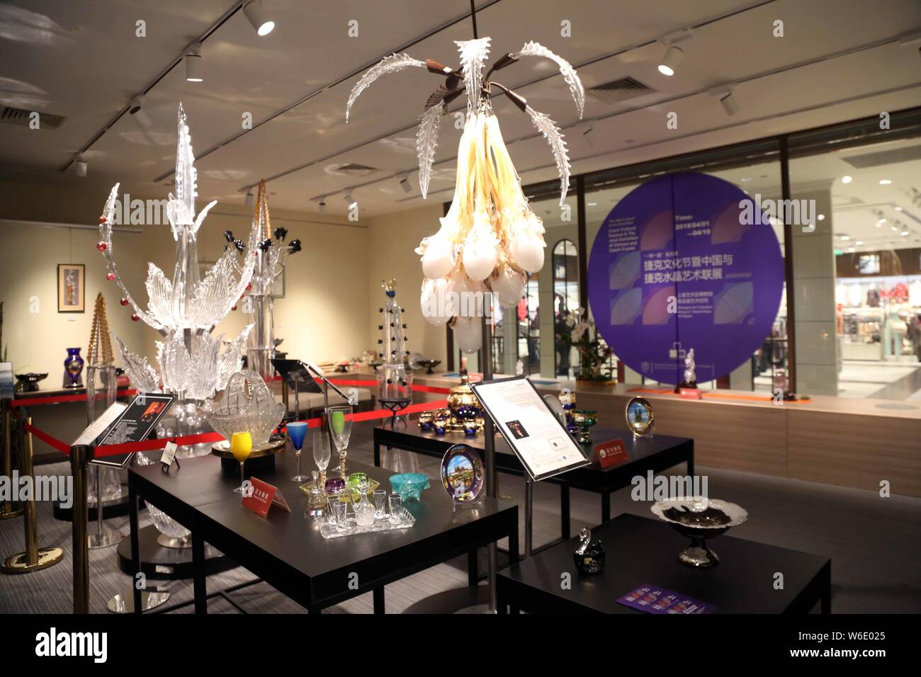 Crystal artworks are on display during the Czech Cultural Festival ...