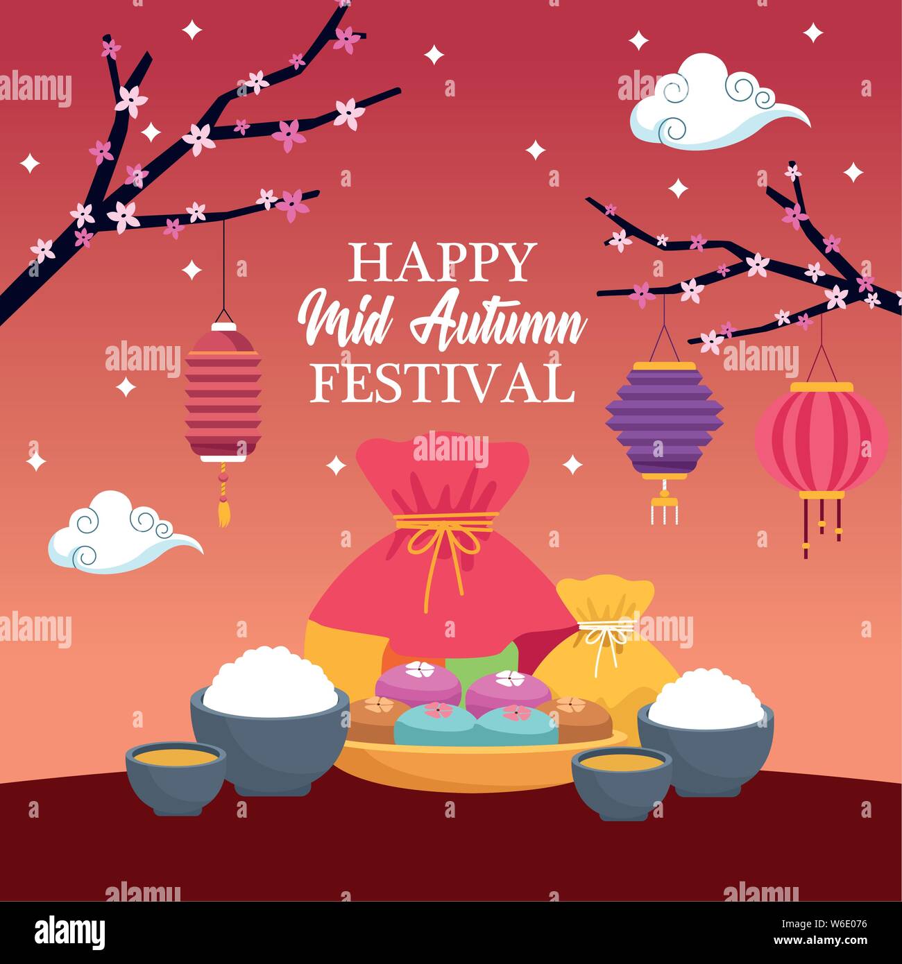 mid autumn chinese festival cartoon Stock Vector Image & Art - Alamy