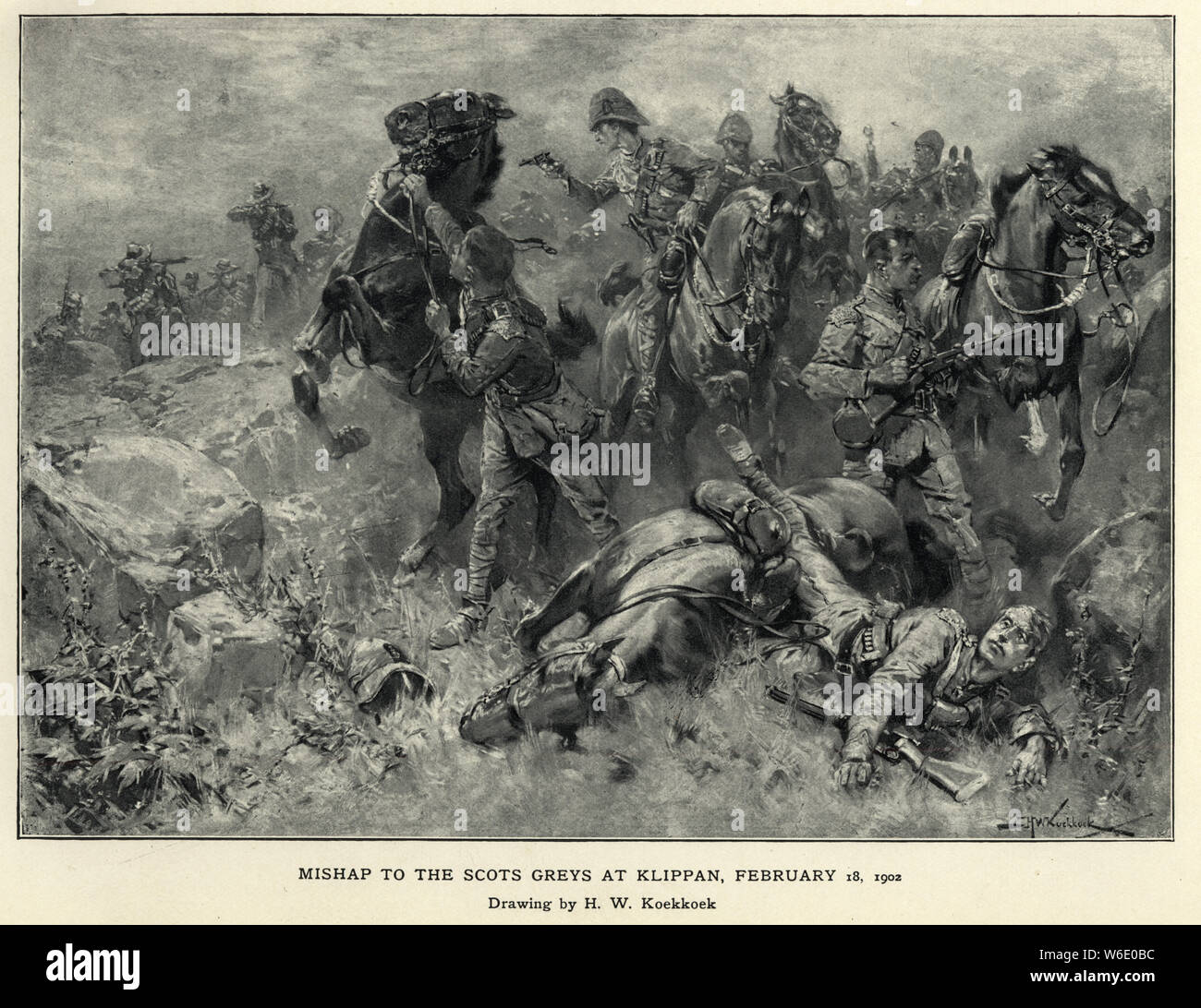 Second Boer war, (Anglo Boer war). Scots Greys at the Battle of Klippan ...