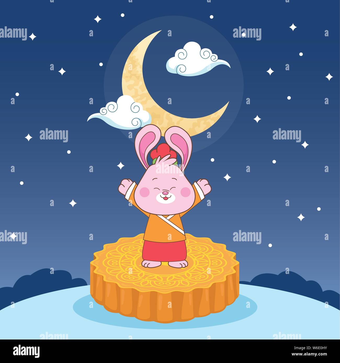 mid autumn chinese festival cartoon Stock Vector Image & Art - Alamy