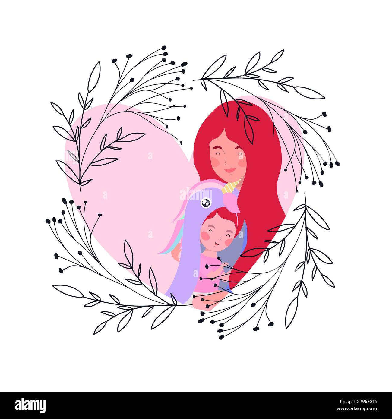 card of woman with baby avatar character Stock Vector Image & Art - Alamy