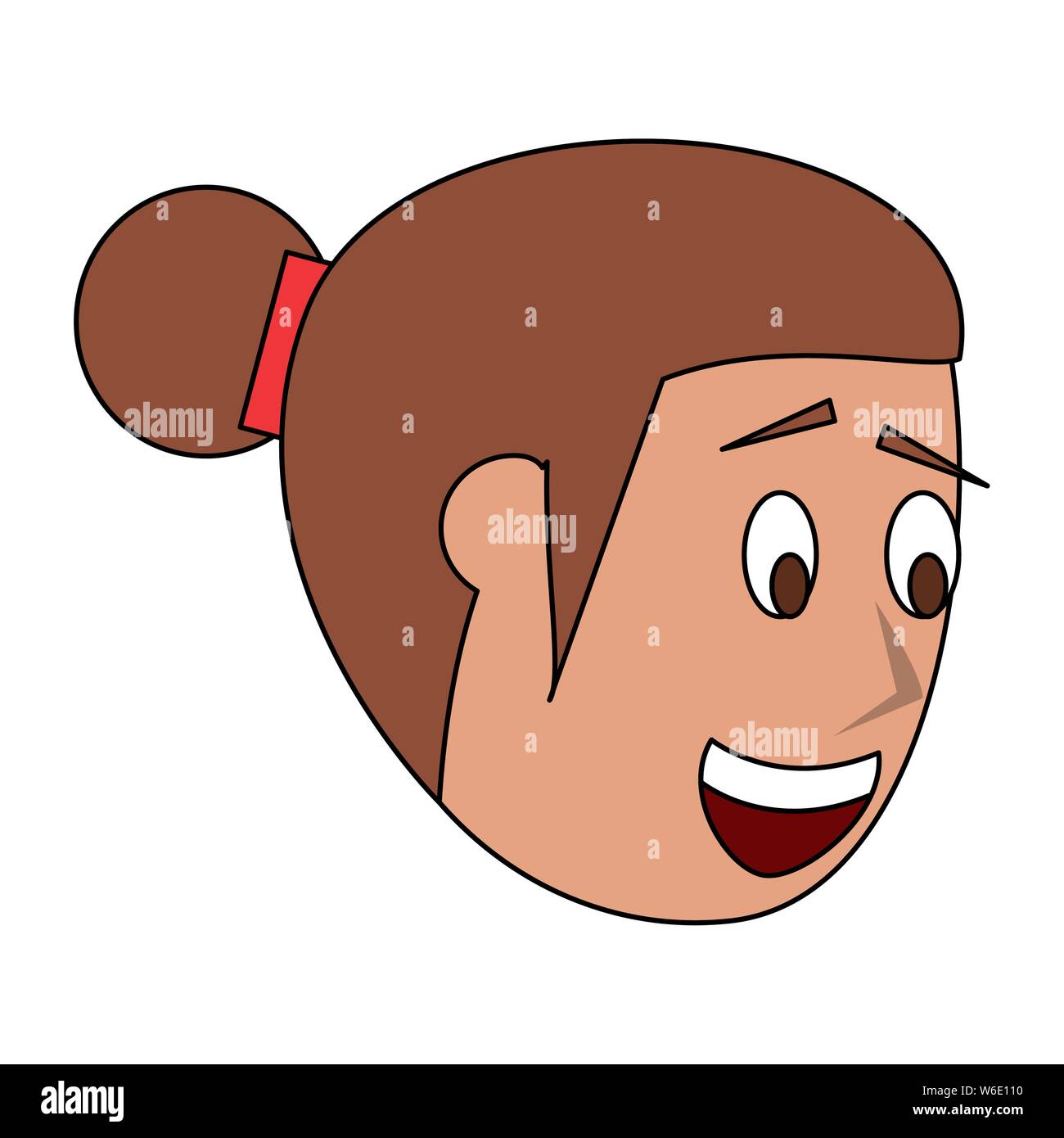 face young woman head cartoon Stock Vector Image & Art - Alamy