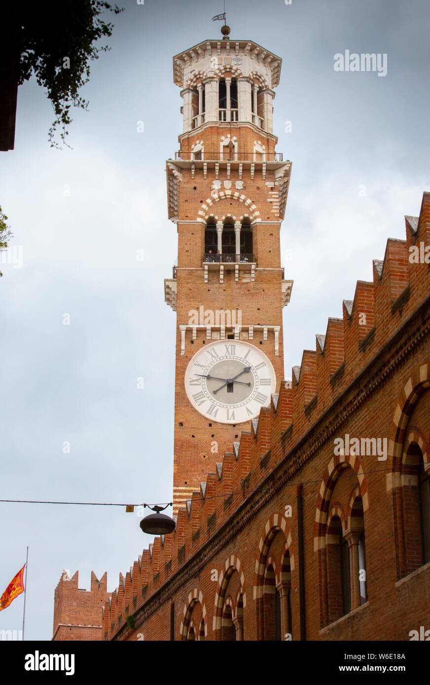 The tower of the Lamberti in Verona, Italy, was built in 1172 ...