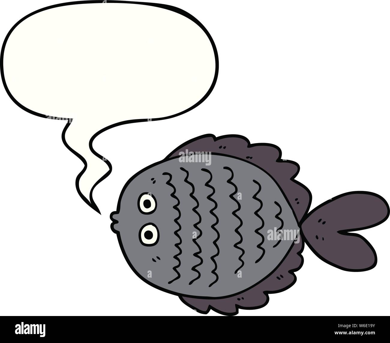 cartoon flat fish with speech bubble Stock Vector Image & Art - Alamy