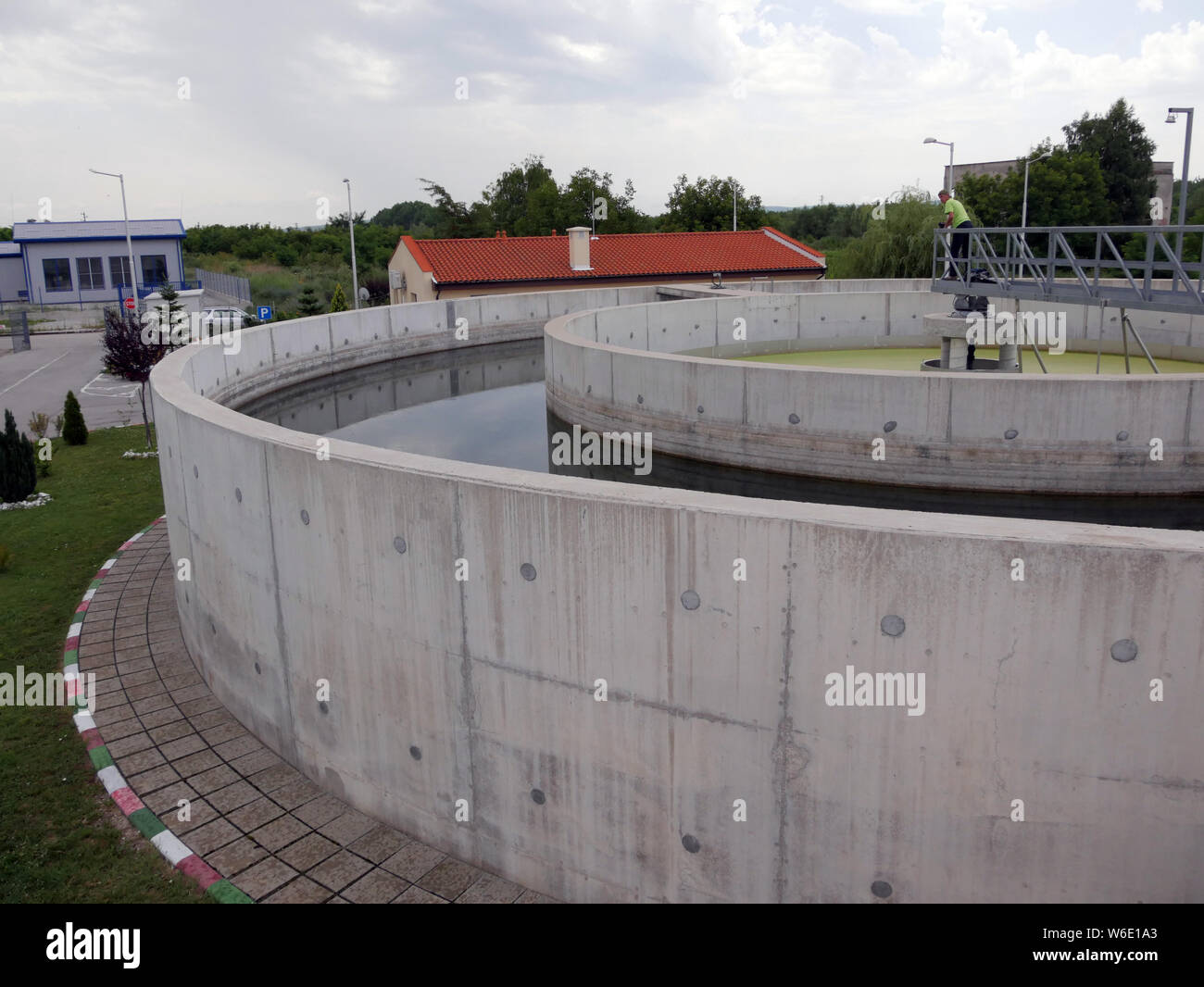 City of Pavlikeni, Bulgaria, June 24. Concrete pool in wastewater ...