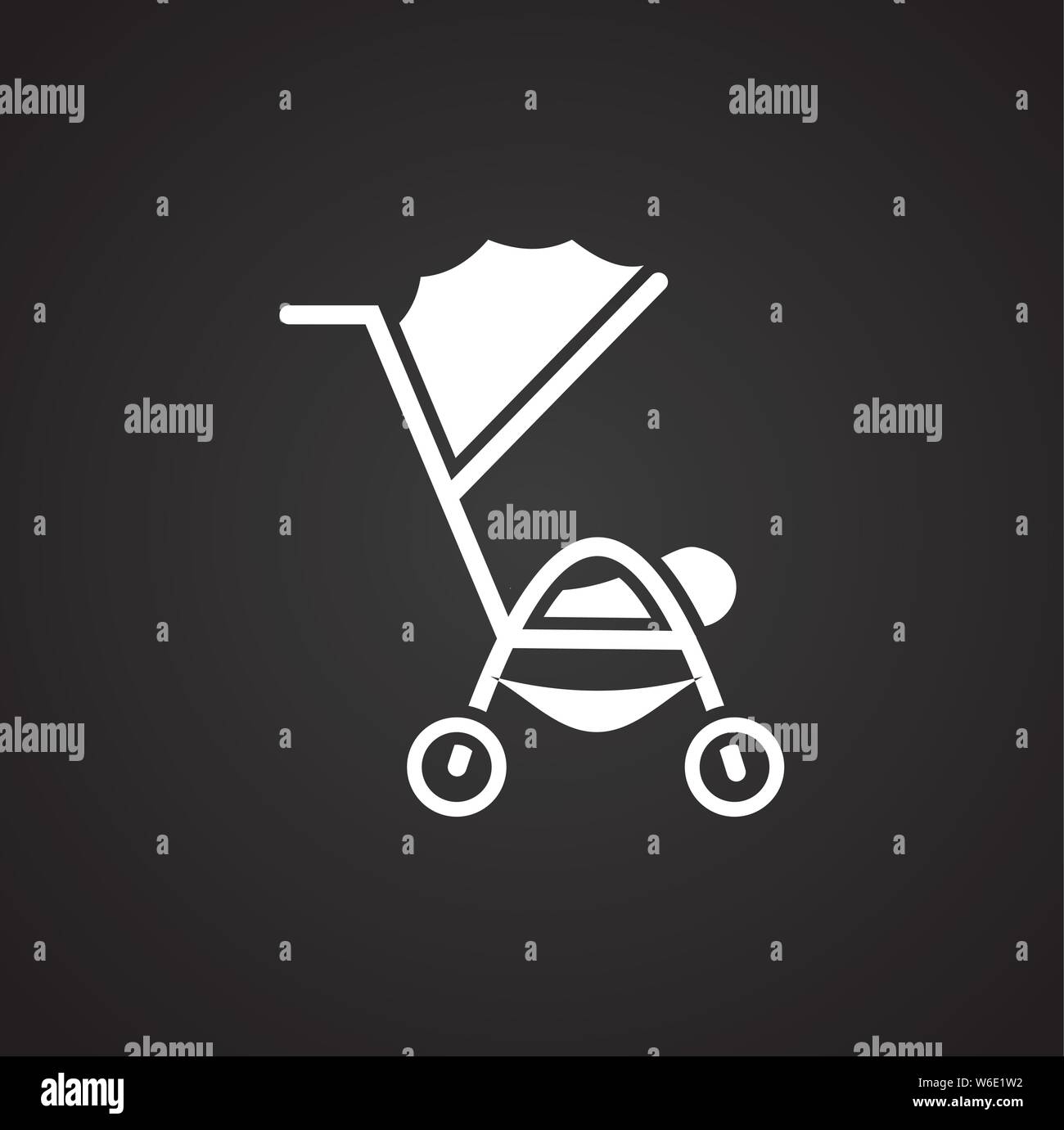 Stroller icon on background for graphic and web design. Simple ...
