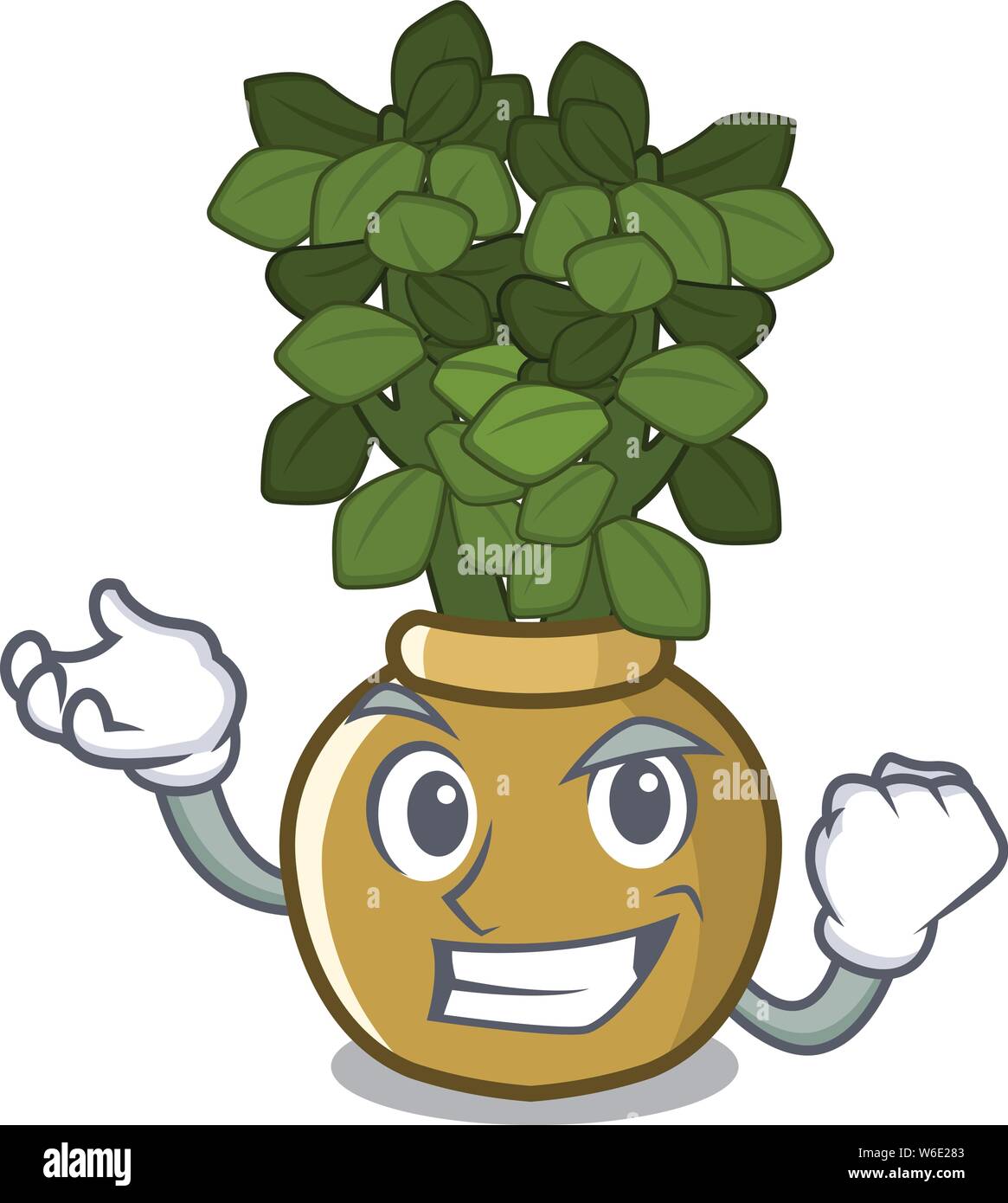 Successful jade plant pot in cartoon yard Stock Vector Image & Art - Alamy