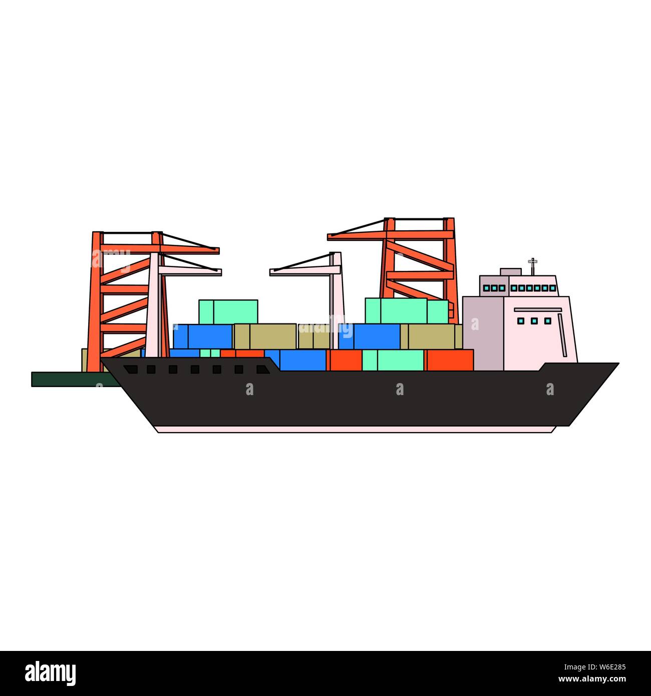 shipping logistic delivery cargo cartoon Stock Vector Image & Art - Alamy