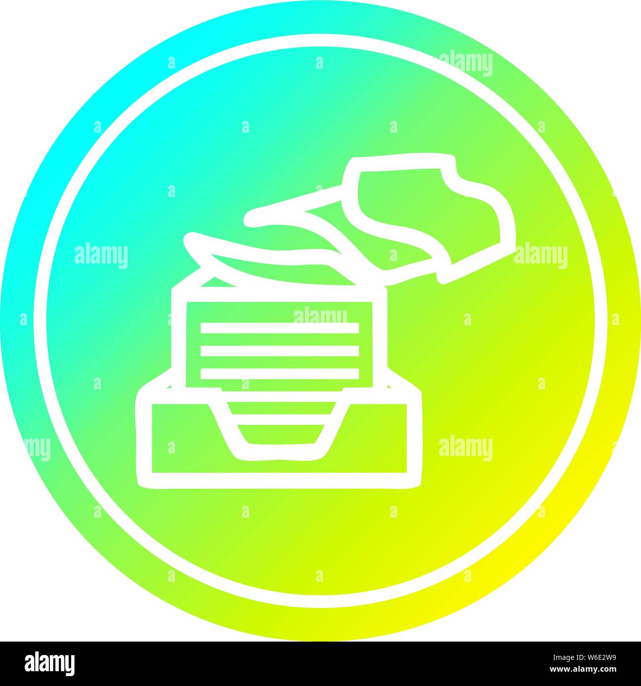 office paper stack circular icon with cool gradient finish Stock Vector Image & Art - Alamy