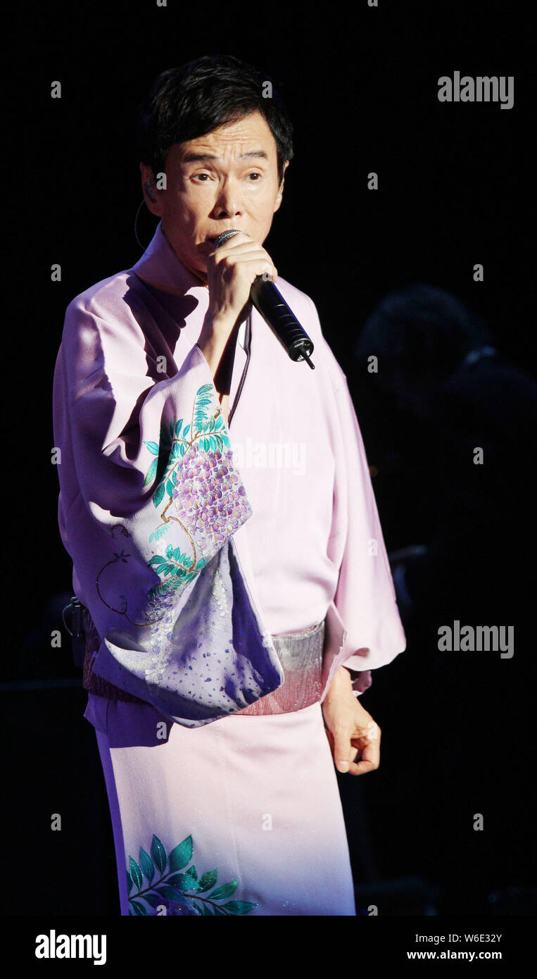 **TAIWAN OUT**Japanese singer Shinichi Mori performs during a concert ...