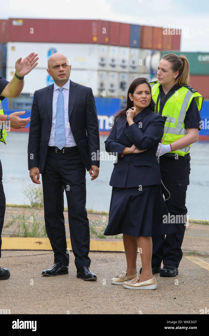 Chancellor Sajid Javid and Home Secretary Priti Patel during their ...